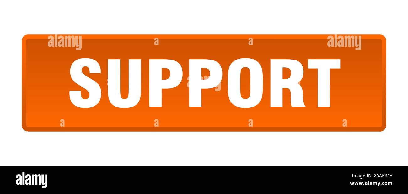 support button. support square orange push button Stock Vector Image ...