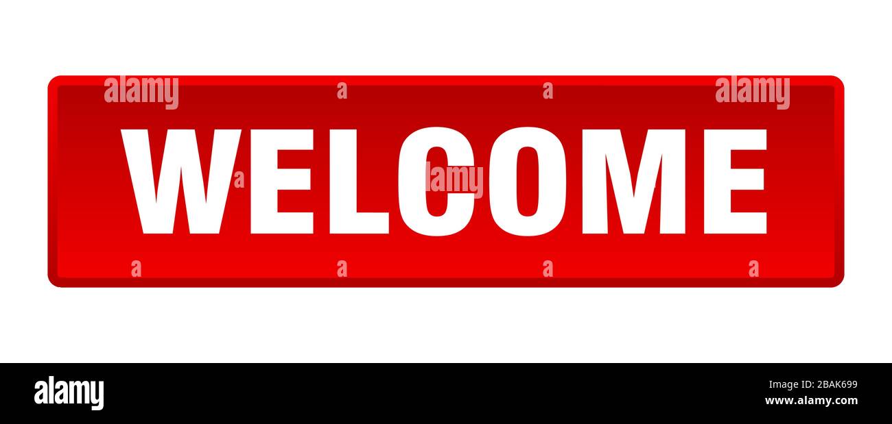welcome button. welcome square red push button Stock Vector Image & Art ...