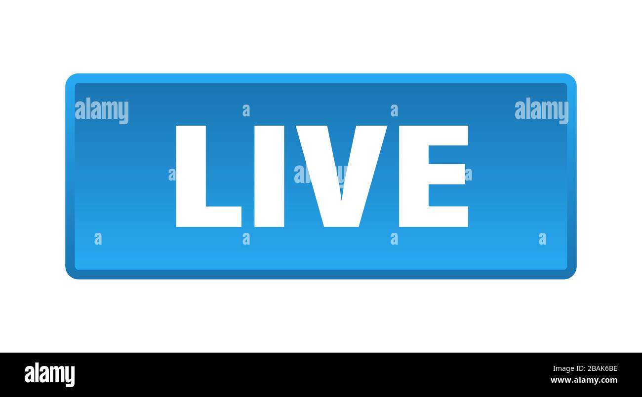 live button. live square blue push button Stock Vector Image & Art - Alamy