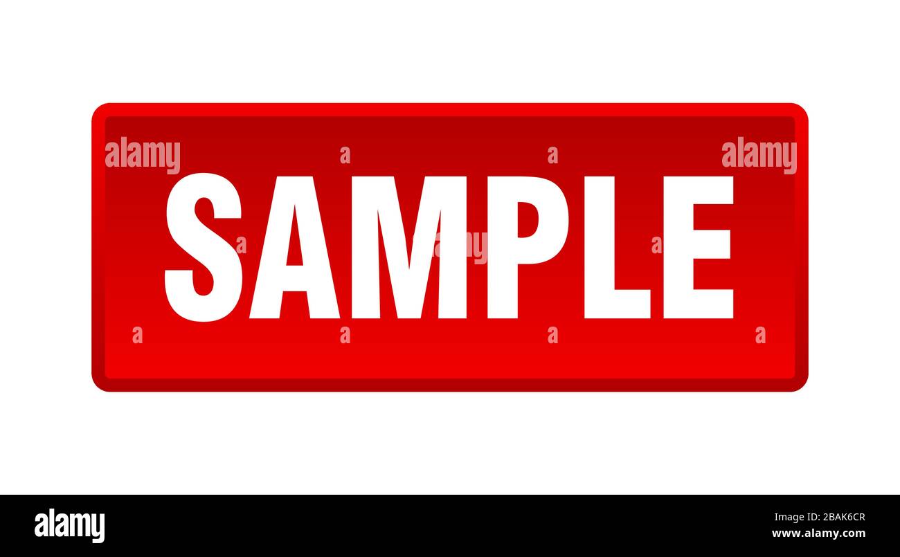 sample button. sample square red push button Stock Vector Image & Art ...