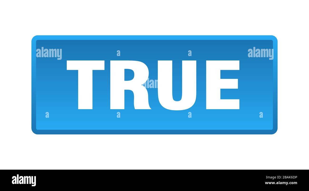 true button. true square blue push button Stock Vector Image & Art - Alamy