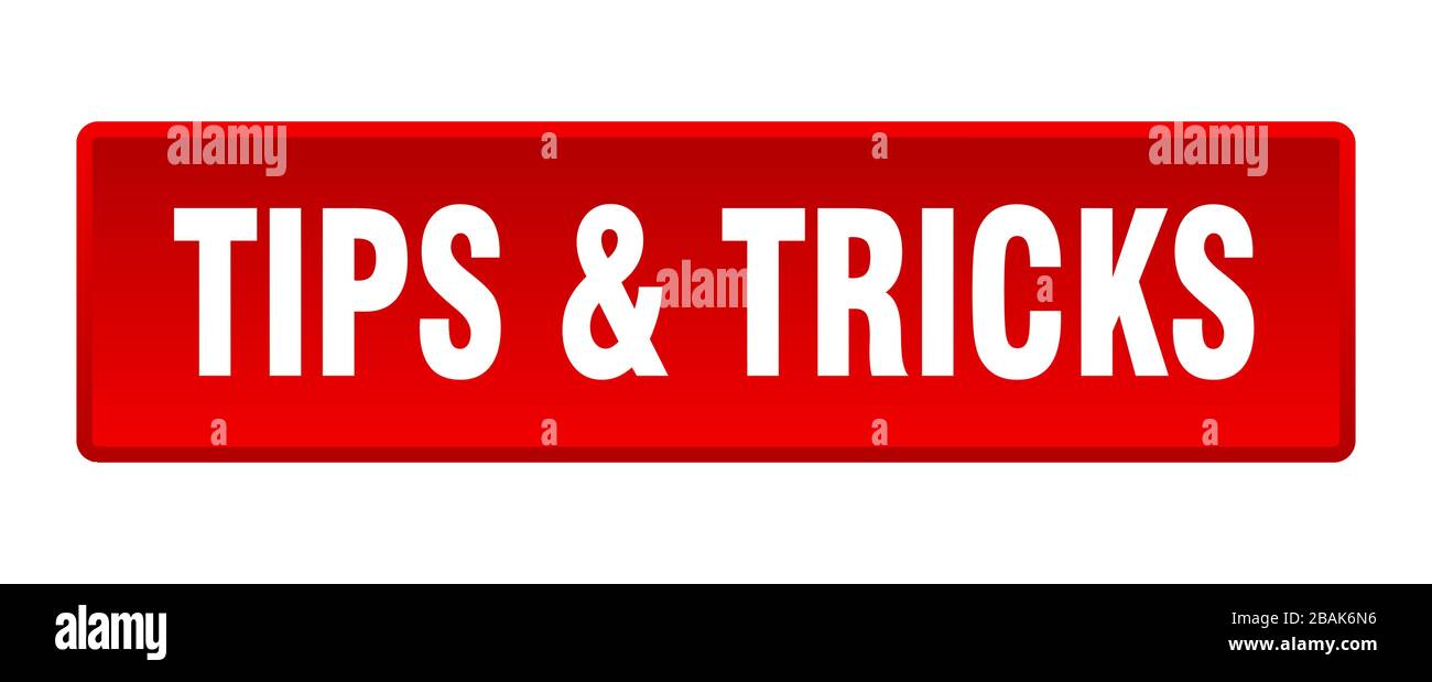 tips & tricks button. tips & tricks square red push button Stock Vector ...