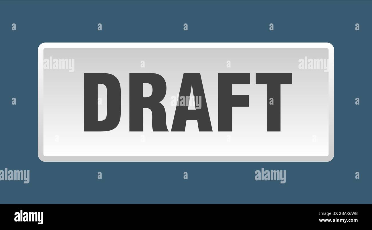 draft button. draft square white push button Stock Vector Image & Art ...