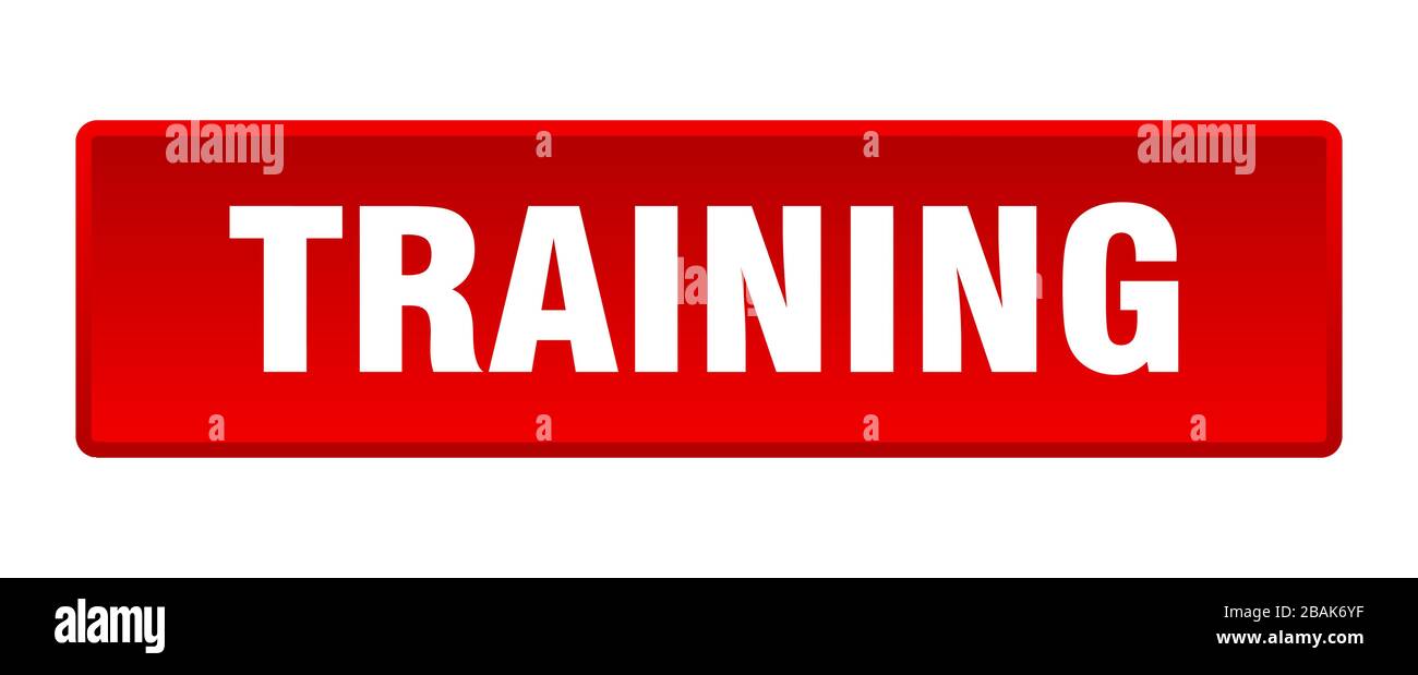 training button. training square red push button Stock Vector Image ...