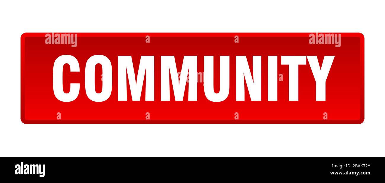 community button. community square red push button Stock Vector Image ...