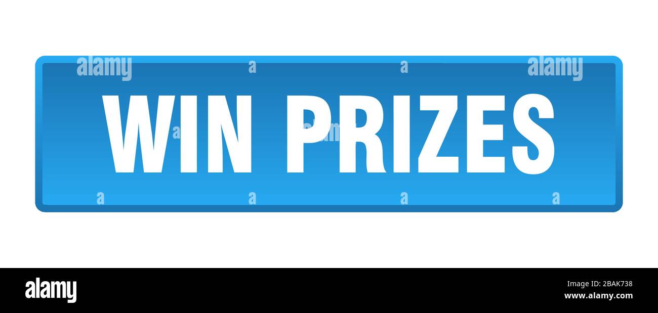 win prizes button. win prizes square blue push button Stock Vector ...
