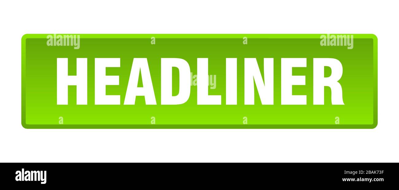 headliner button. headliner square green push button Stock Vector Image ...