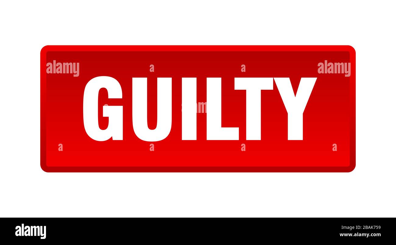 guilty button. guilty square red push button Stock Vector Image & Art ...