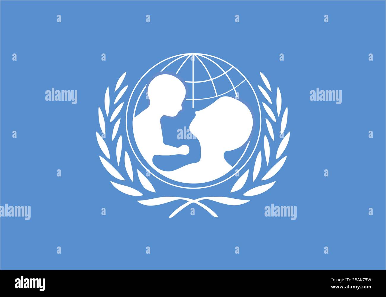 Flag of Unicef - Unicef flag standard ratio - true RGB color mode Stock ...