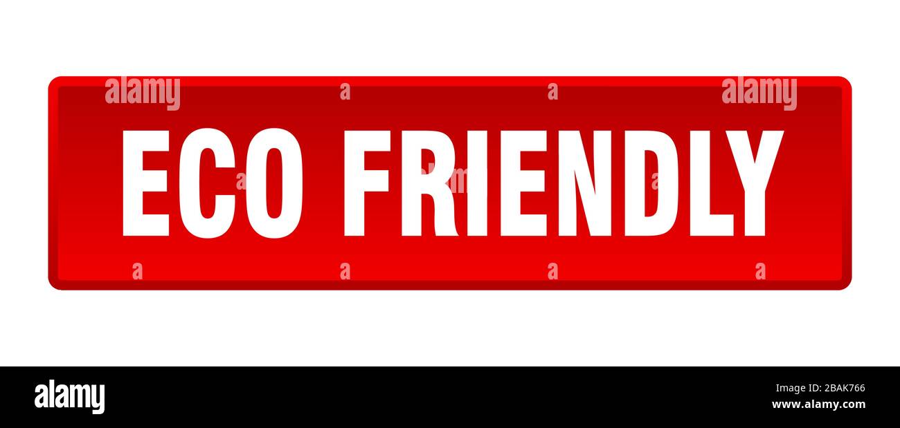 eco friendly button. eco friendly square red push button Stock Vector ...