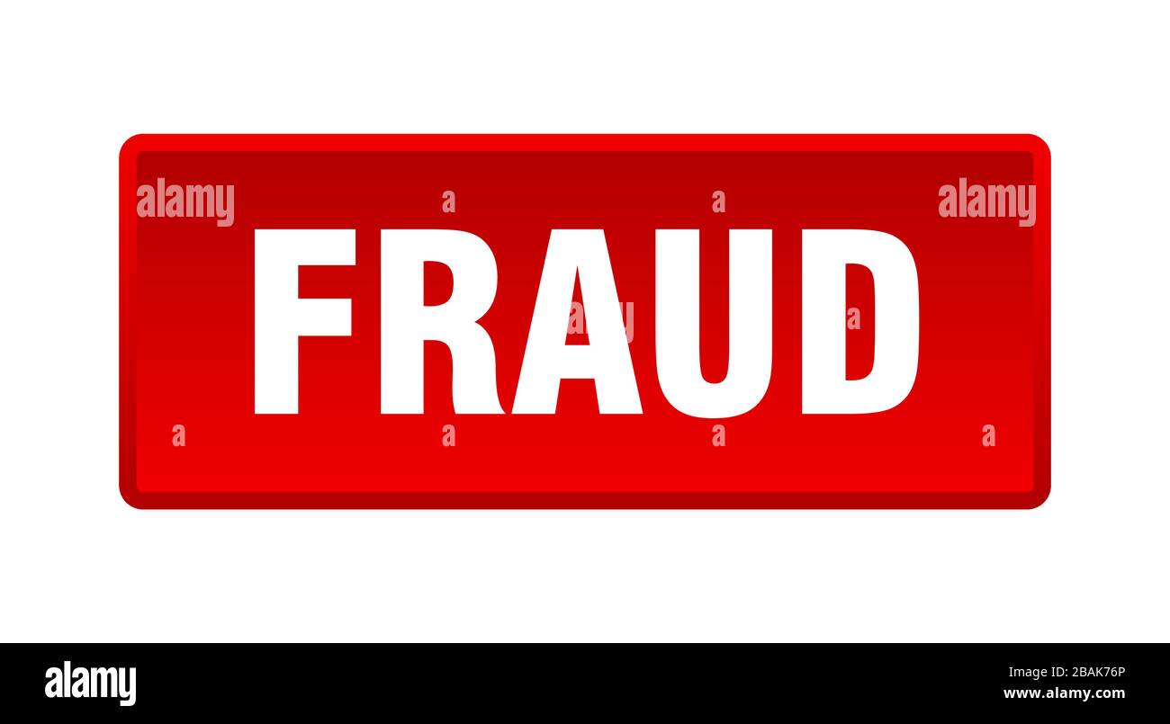 fraud button. fraud square red push button Stock Vector Image & Art - Alamy