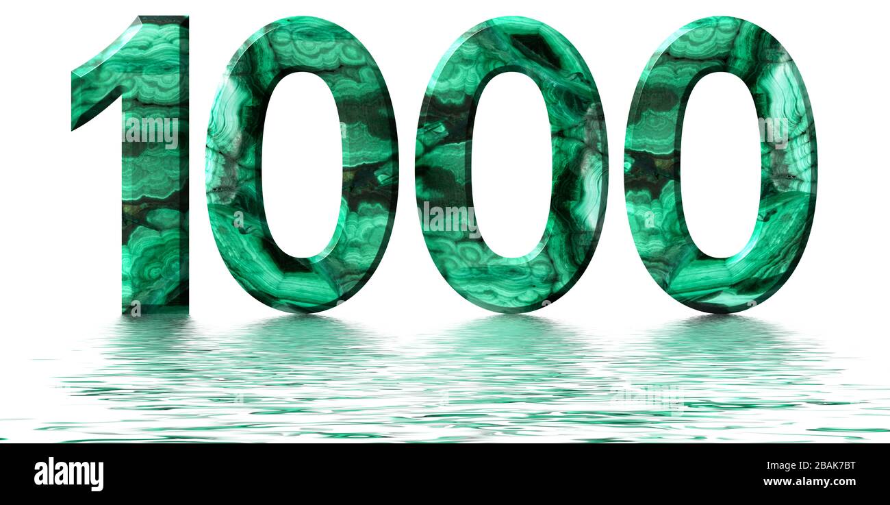 Arabic Numeral 1000 One Thousand From Natural Green Malachite arabic-numeral-1000-one-thousand-from-natural-green-malachite