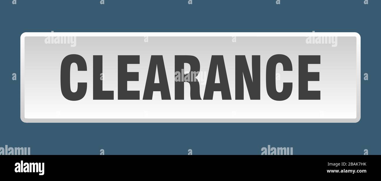 clearance button. clearance square white push button Stock Vector Image ...