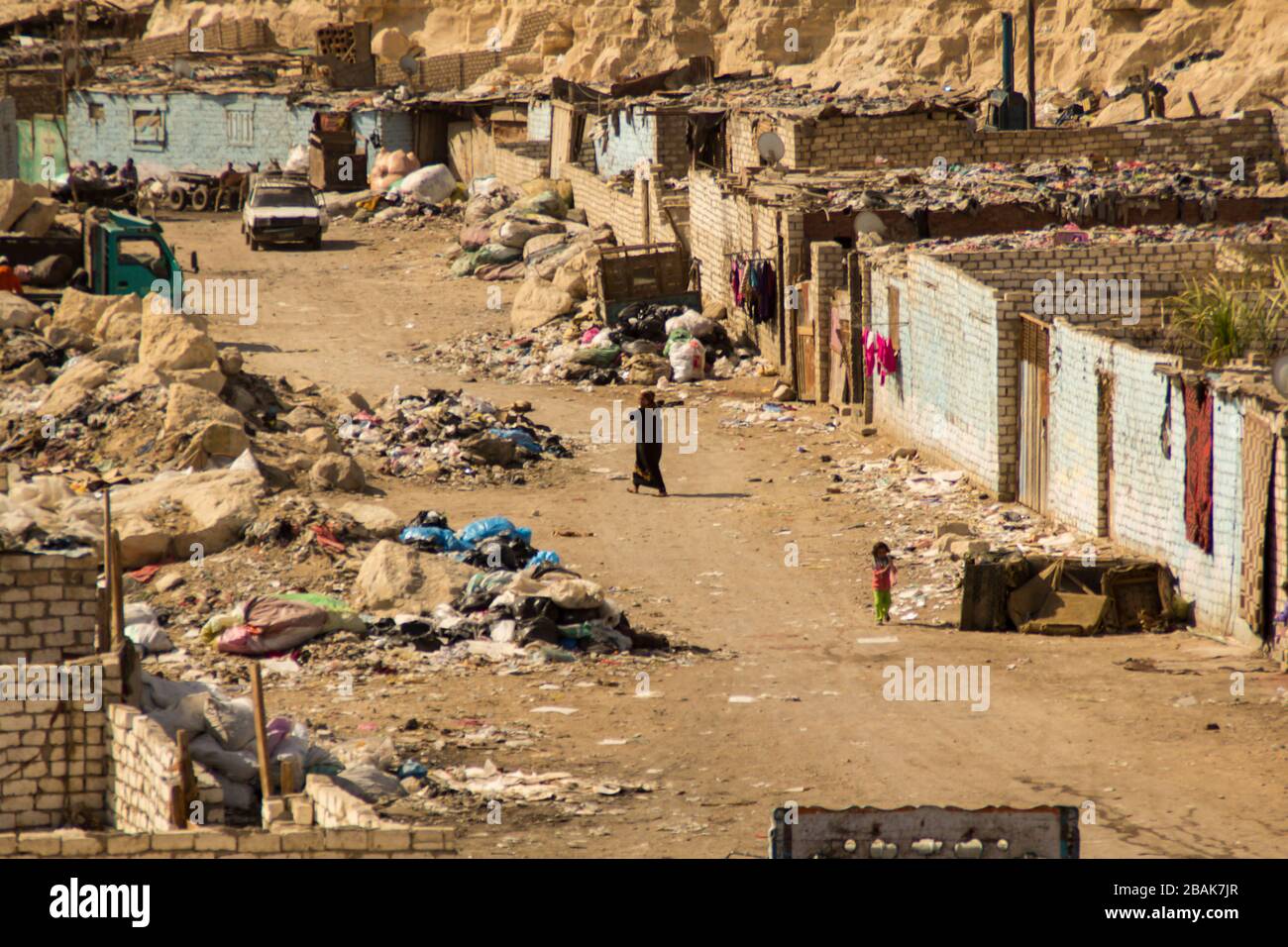 Street in Cairo Trash city Stock Photo - Alamy