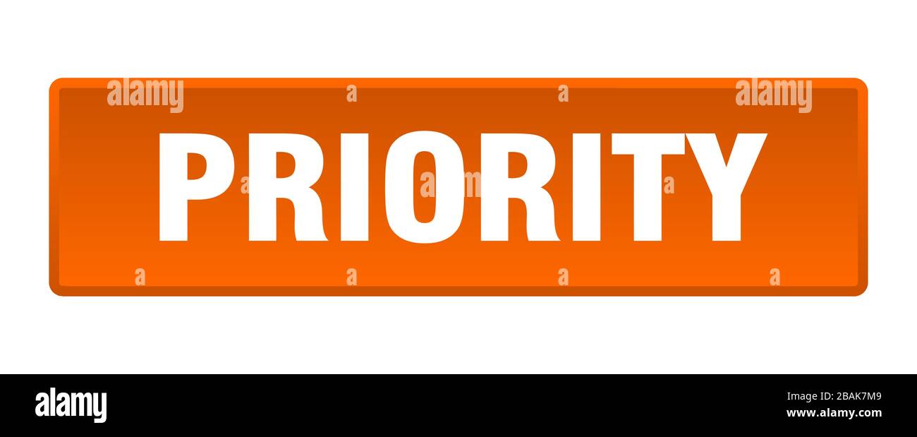 priority button. priority square orange push button Stock Vector Image ...