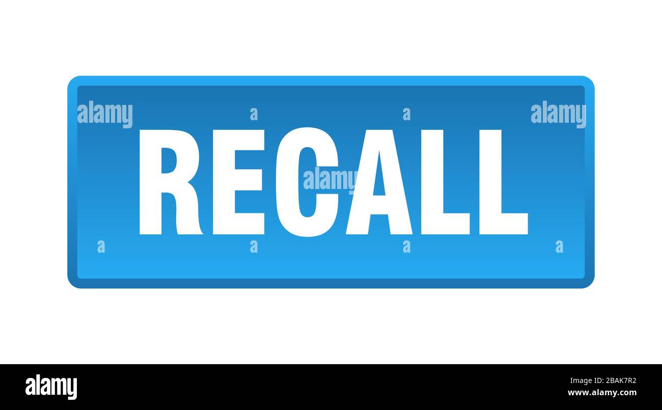 recall button. recall square blue push button Stock Vector Image & Art - Alamy