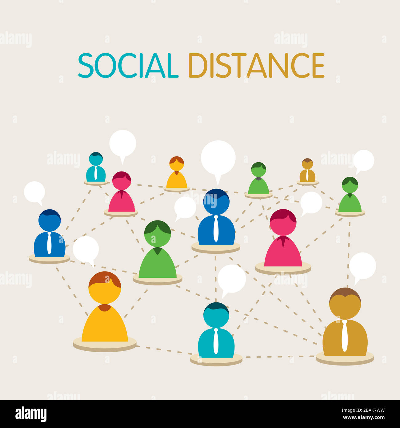Social distancing concept , social distancing in public, people ...
