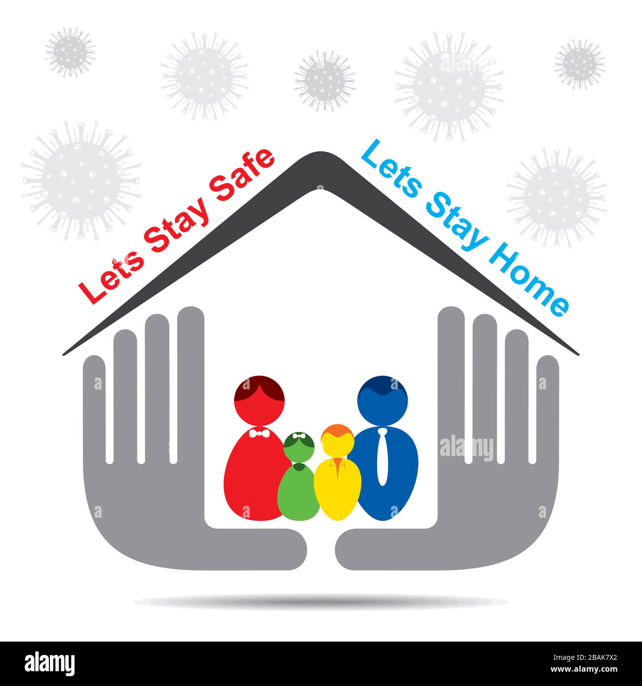 Corona virus (covid 19) campaign to stay at home and stay safe poster ...