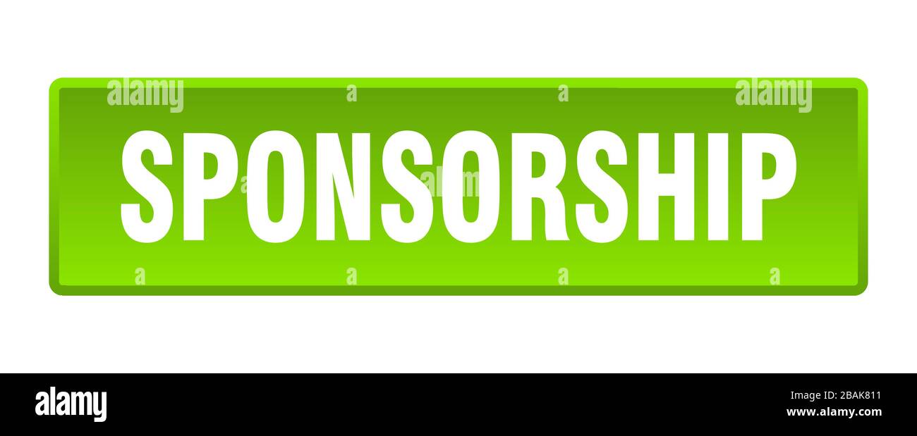 sponsorship button. sponsorship square green push button Stock Vector ...