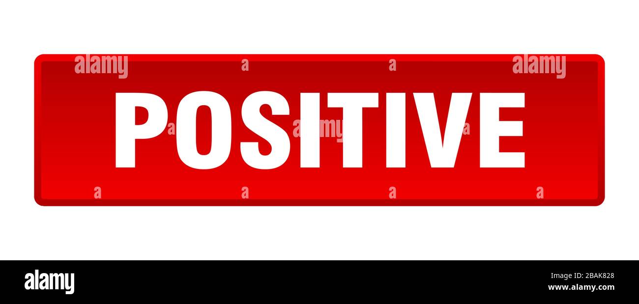 positive button. positive square red push button Stock Vector Image ...