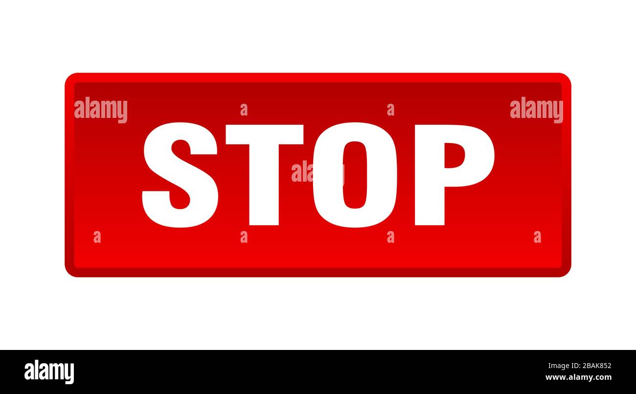 stop button. stop square red push button Stock Vector Image & Art - Alamy