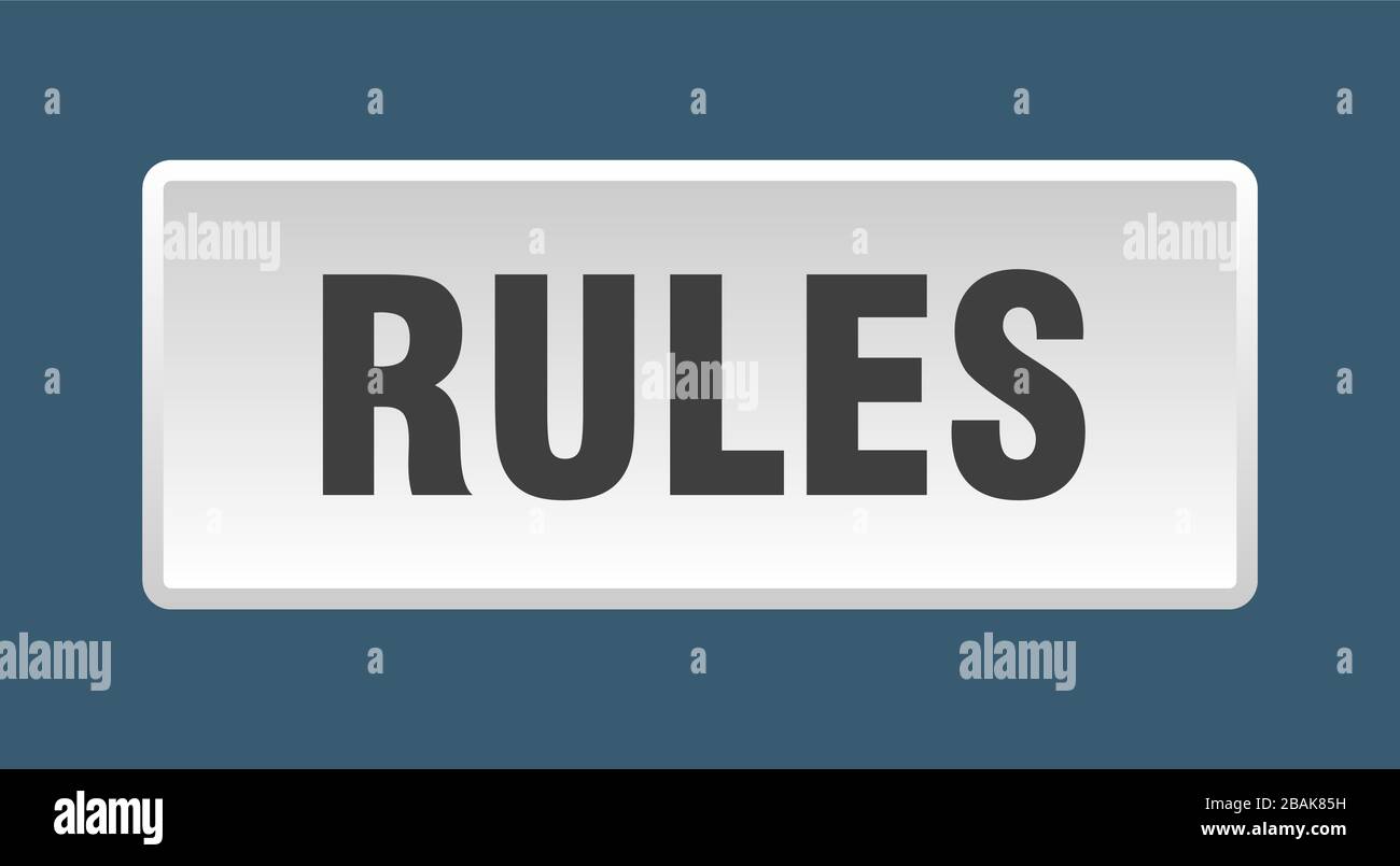 rules button. rules square white push button Stock Vector Image & Art ...