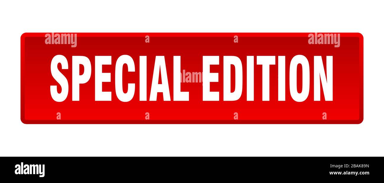 special edition button. special edition square red push button Stock ...