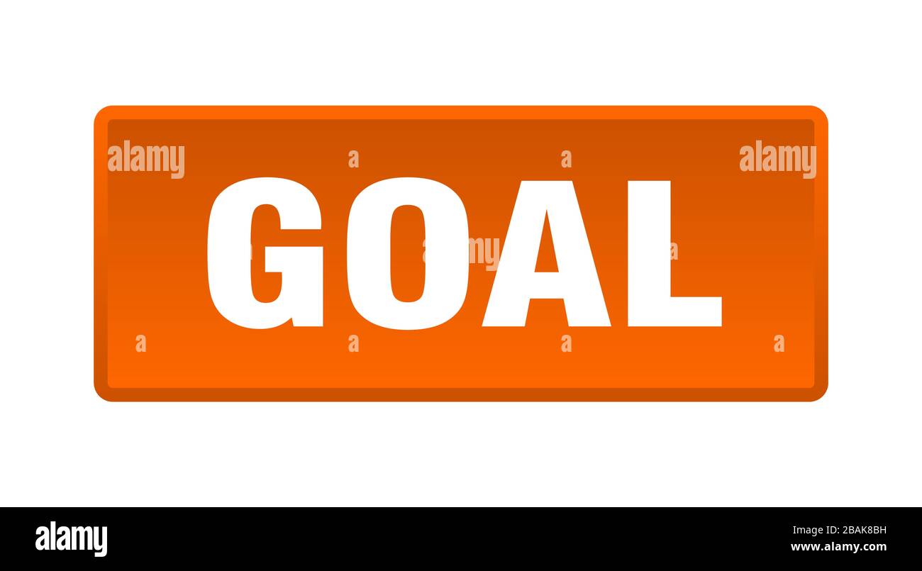 goal button. goal square orange push button Stock Vector Image & Art - Alamy
