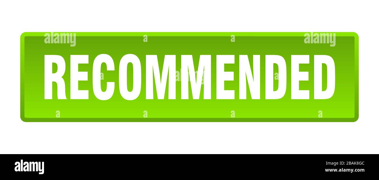 recommended button. recommended square green push button Stock Vector ...