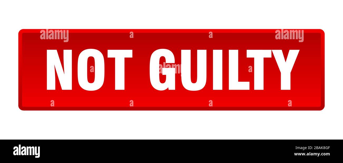 not guilty button. not guilty square red push button Stock Vector Image ...