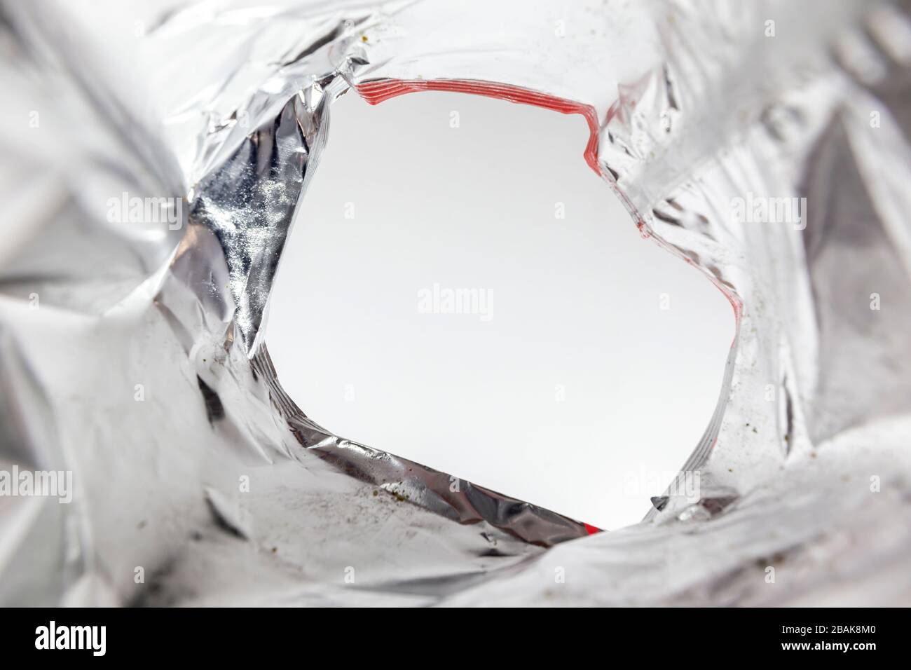Creative view from inside an empty packaging bag Stock Photo - Alamy
