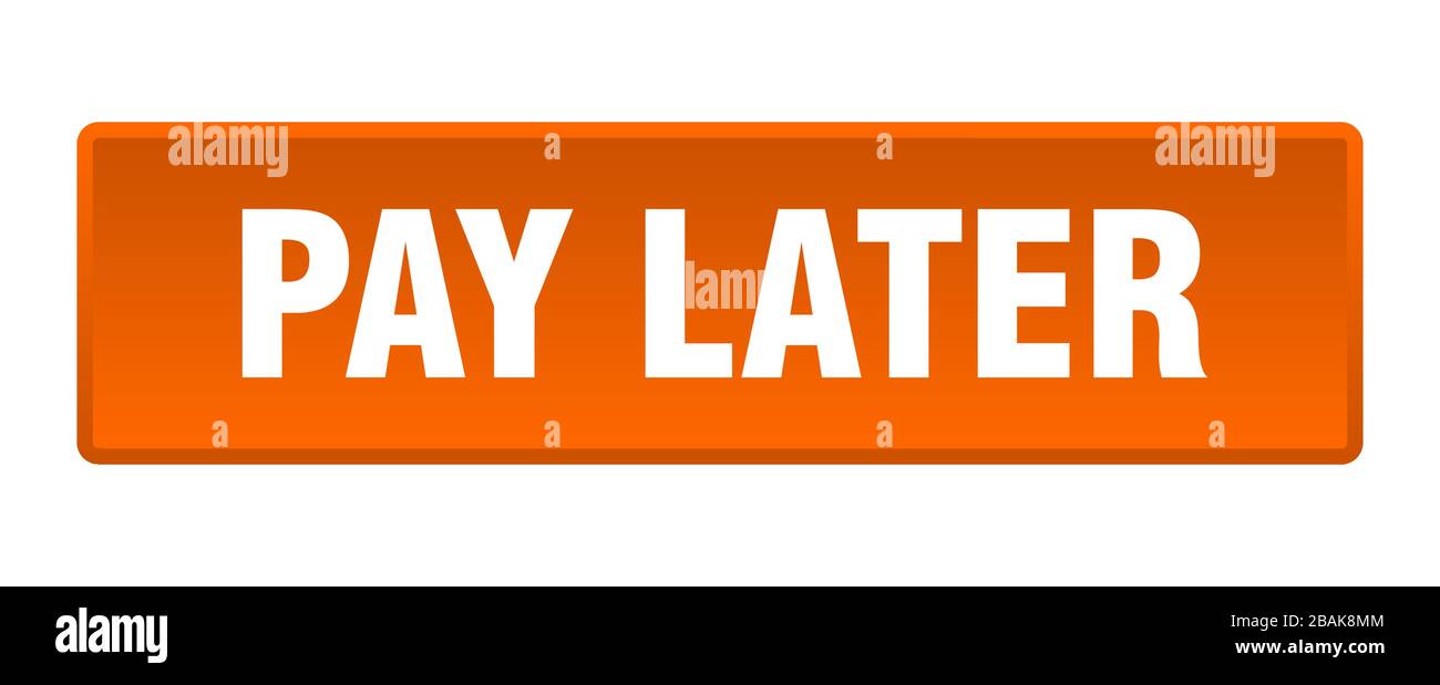 pay later button. pay later square orange push button Stock Vector ...