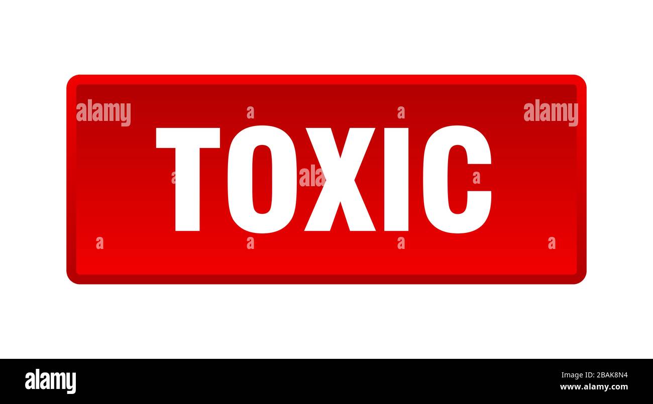 toxic button. toxic square red push button Stock Vector Image & Art - Alamy
