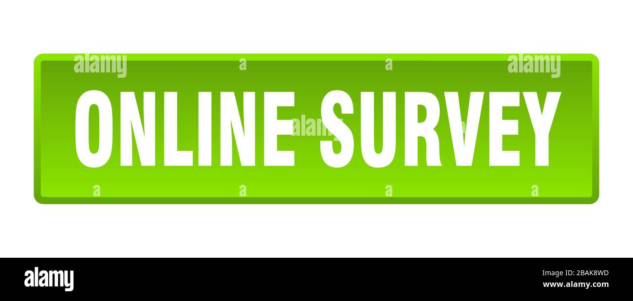 online survey button. online survey square green push button Stock ...