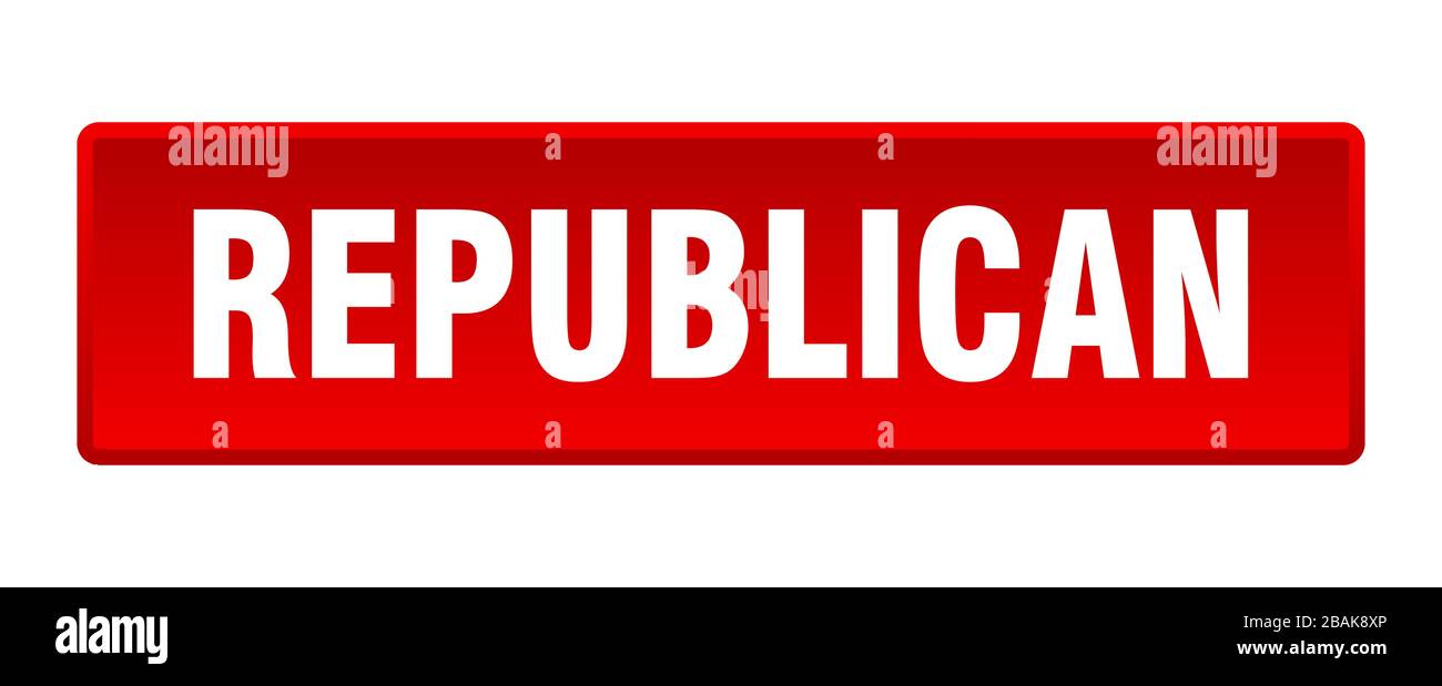 republican button. republican square red push button Stock Vector Image ...