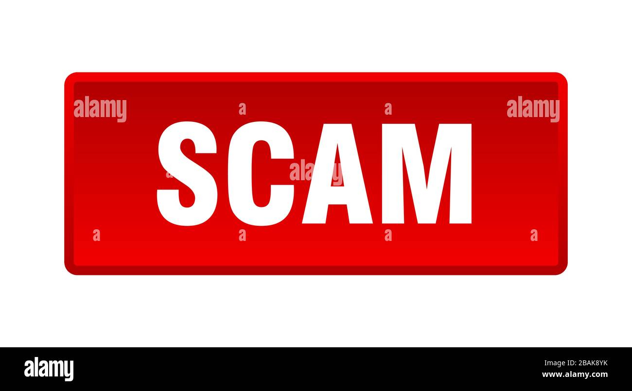 scam button. scam square red push button Stock Vector Image & Art - Alamy
