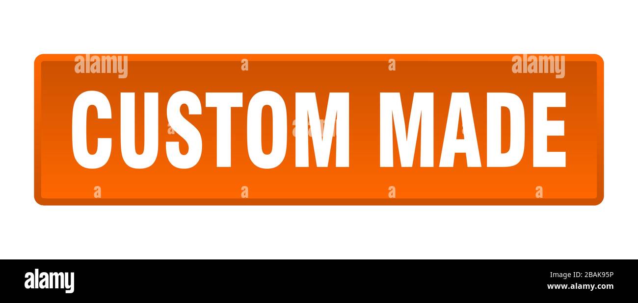 custom made button. custom made square orange push button Stock Vector Image & Art - Alamy