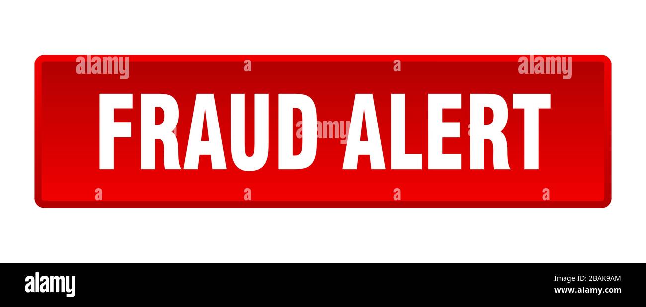 fraud alert button. fraud alert square red push button Stock Vector ...