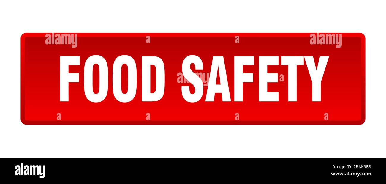 food safety button. food safety square red push button Stock Vector ...