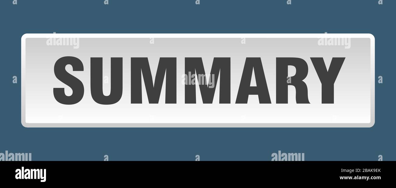 summary button. summary square white push button Stock Vector Image ...