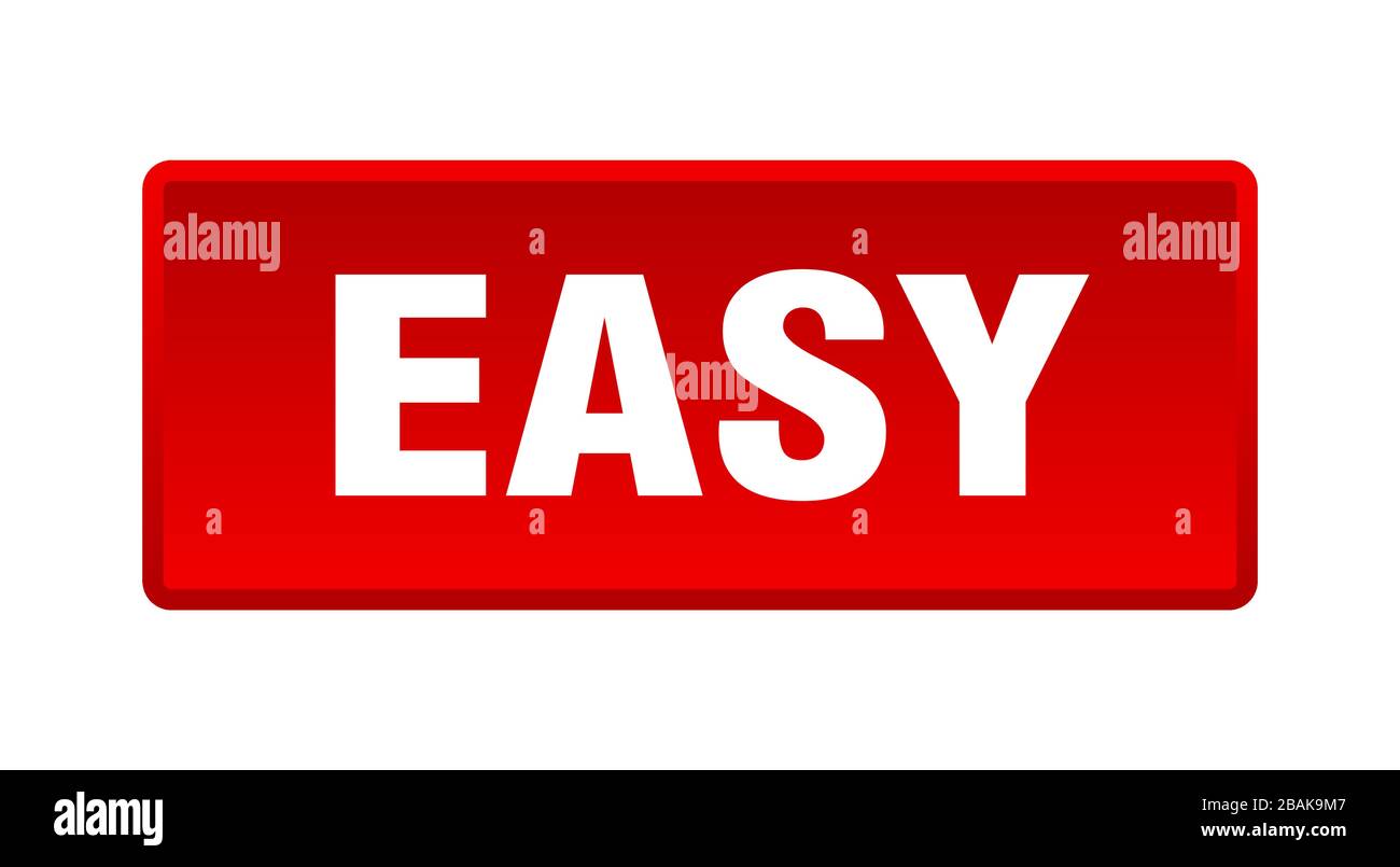 easy button. easy square red push button Stock Vector Image & Art - Alamy