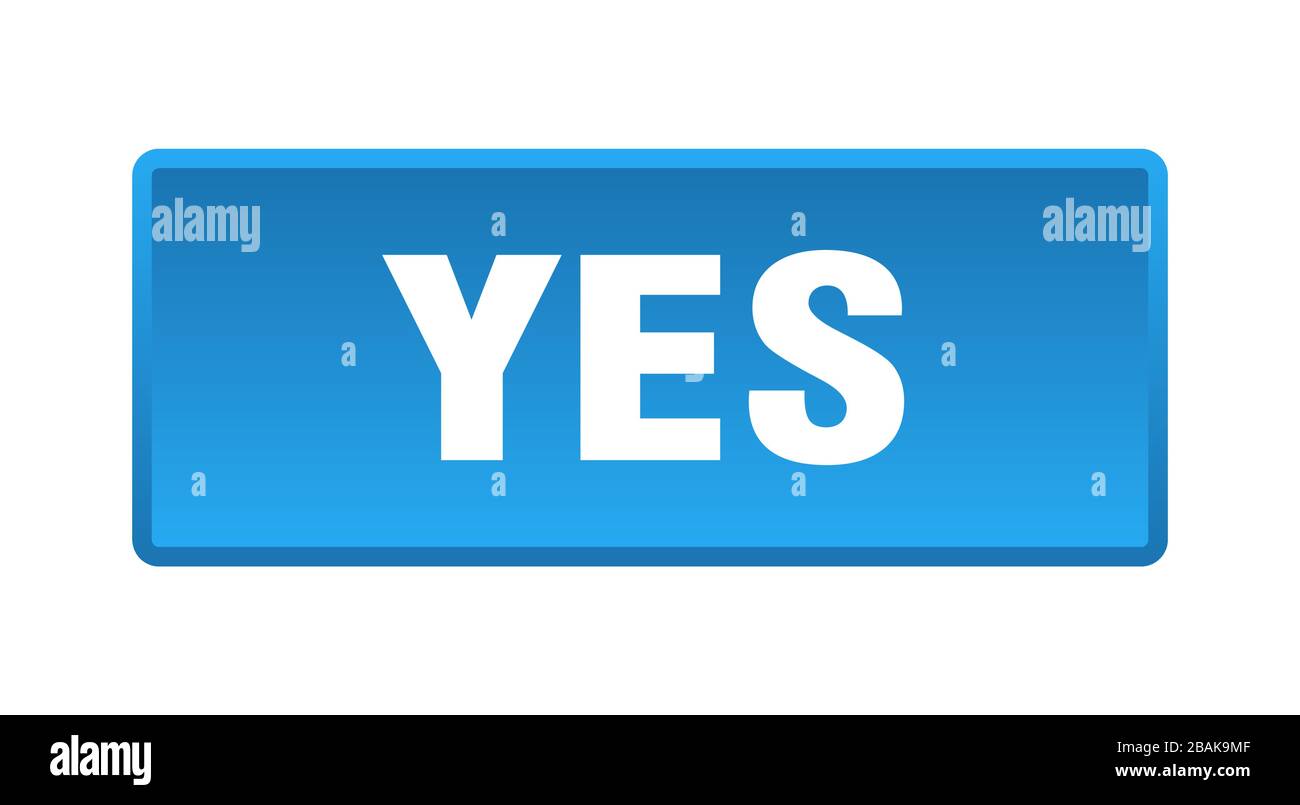 yes button. yes square blue push button Stock Vector Image & Art - Alamy