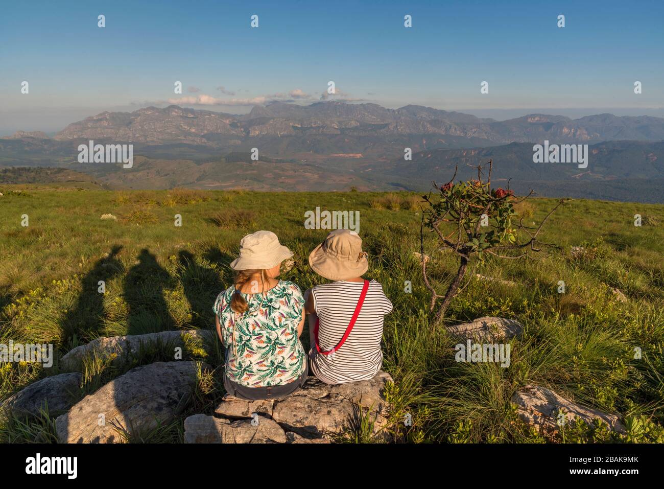 Tourists enjoy the view of the Chimanimani range of mountains in ...
