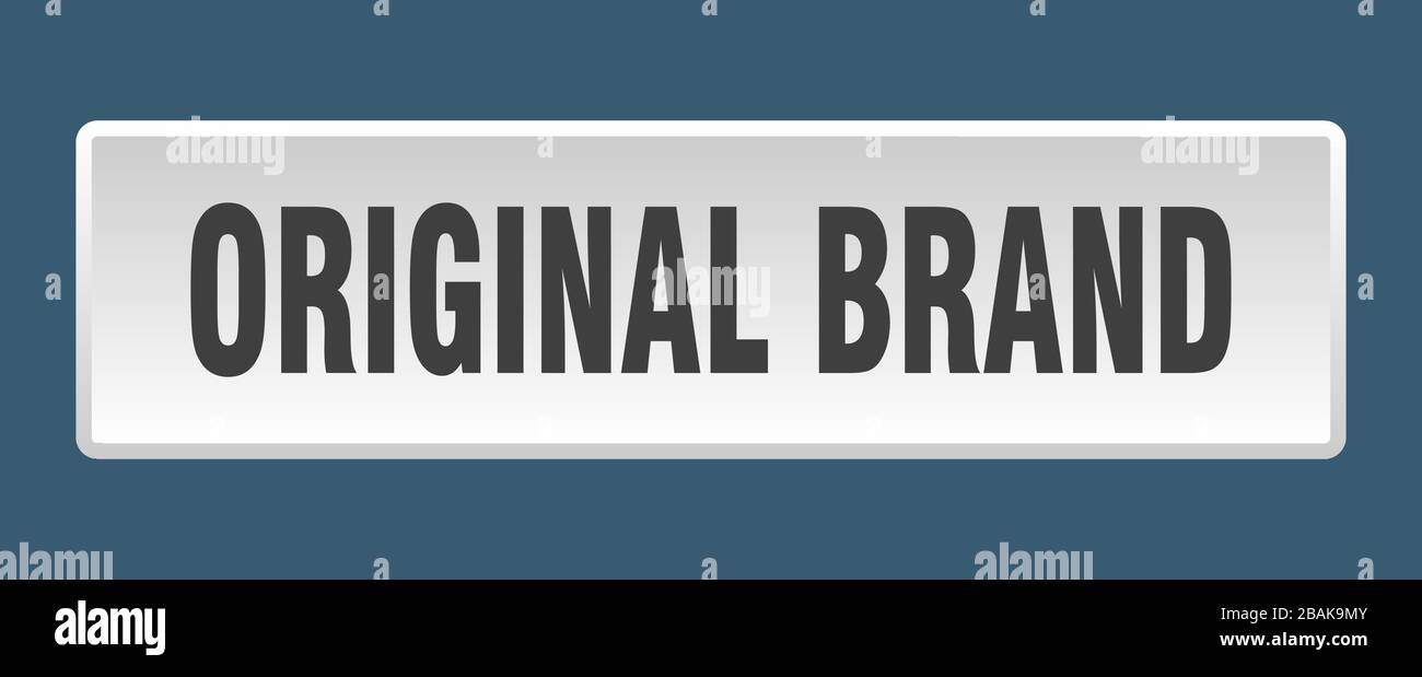 original brand button. original brand square white push button Stock Vector Image & Art - Alamy