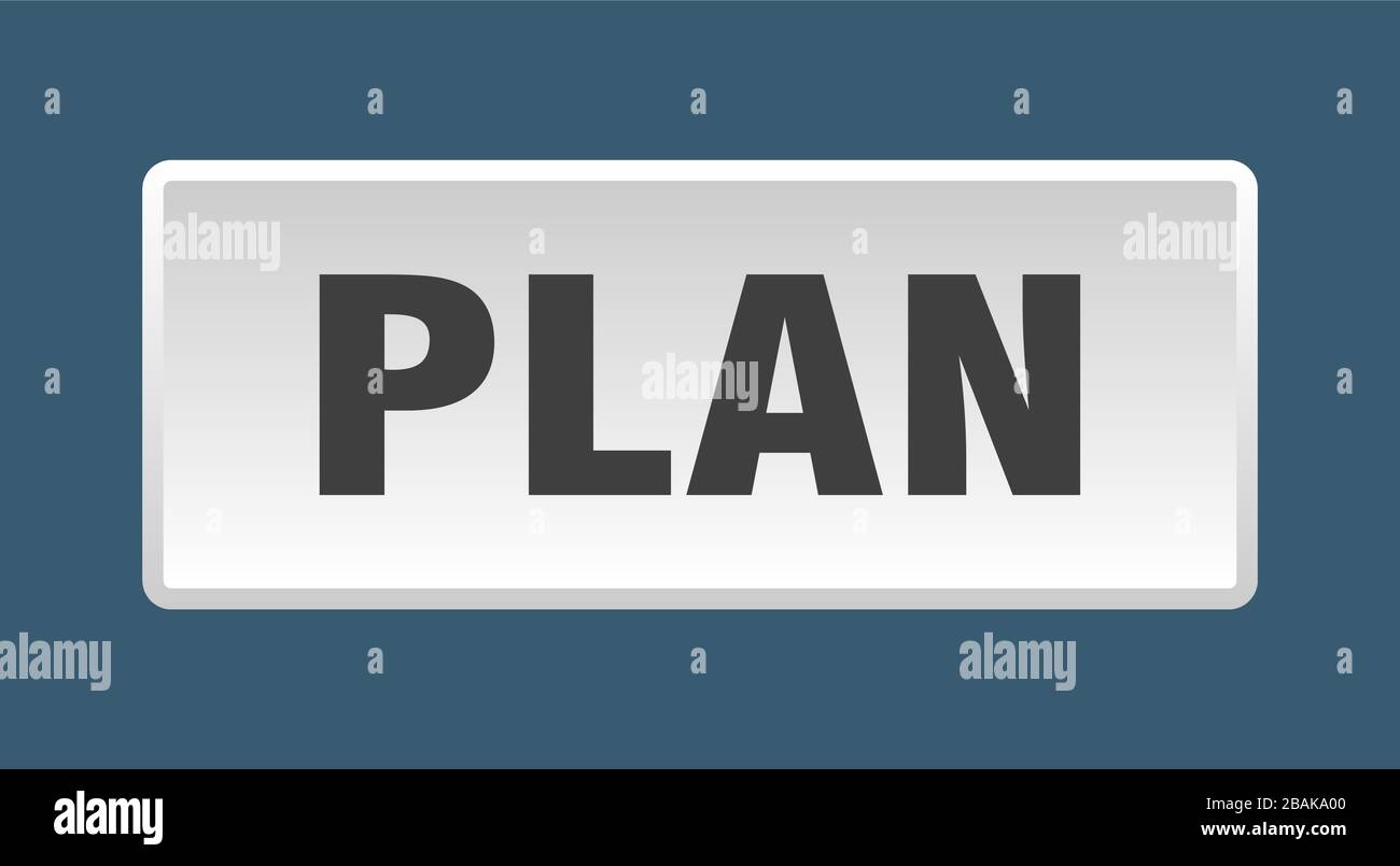 plan button. plan square white push button Stock Vector Image & Art - Alamy