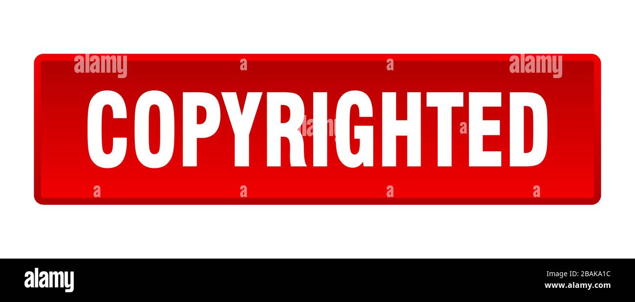 copyrighted button. copyrighted square red push button Stock Vector ...