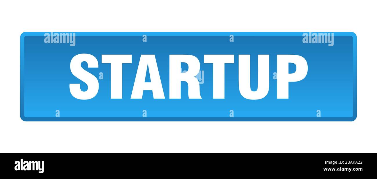 startup button. startup square blue push button Stock Vector Image ...
