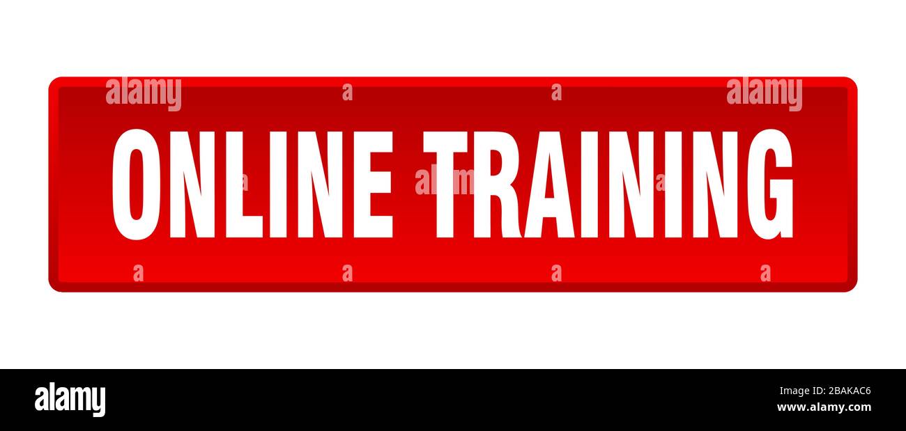 online training button. online training square red push button Stock ...