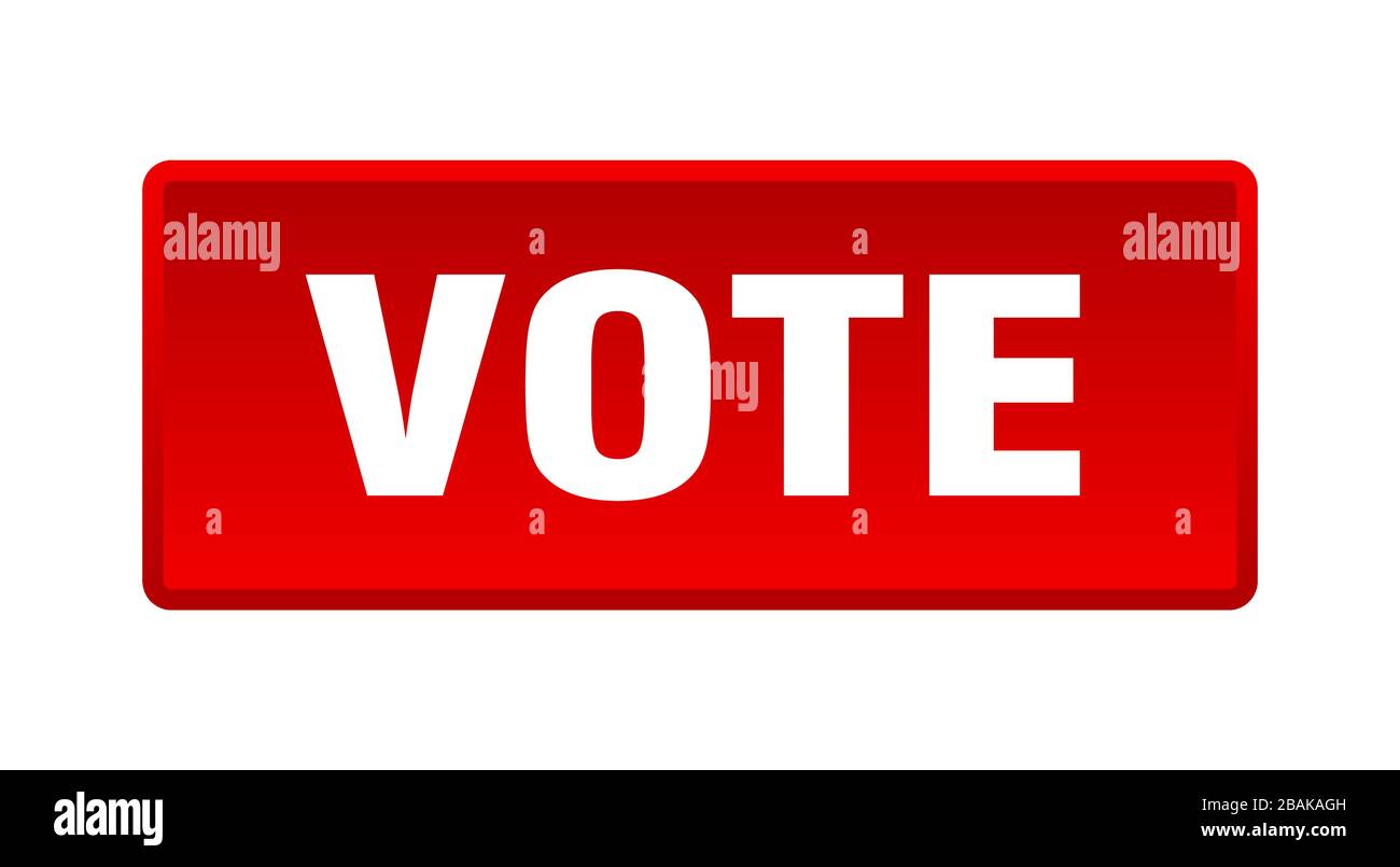 vote button. vote square red push button Stock Vector Image & Art - Alamy