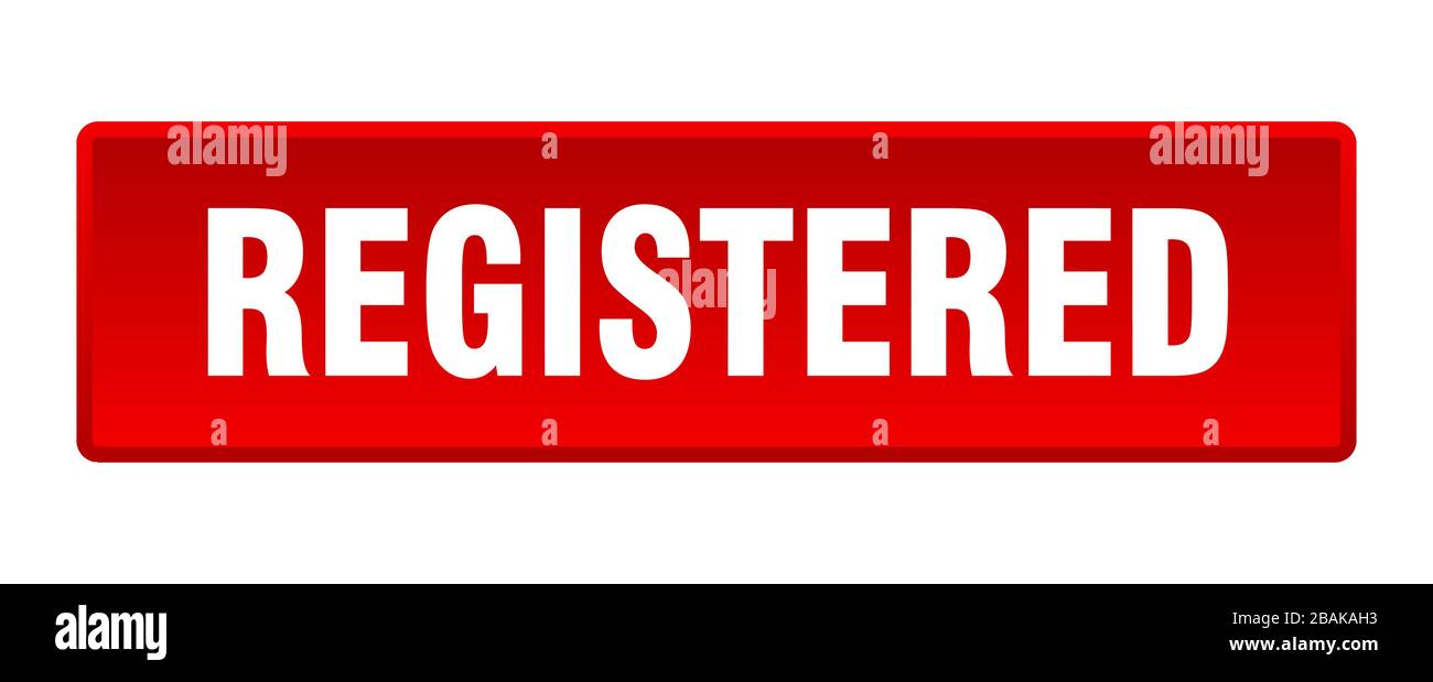 registered button. registered square red push button Stock Vector Image ...